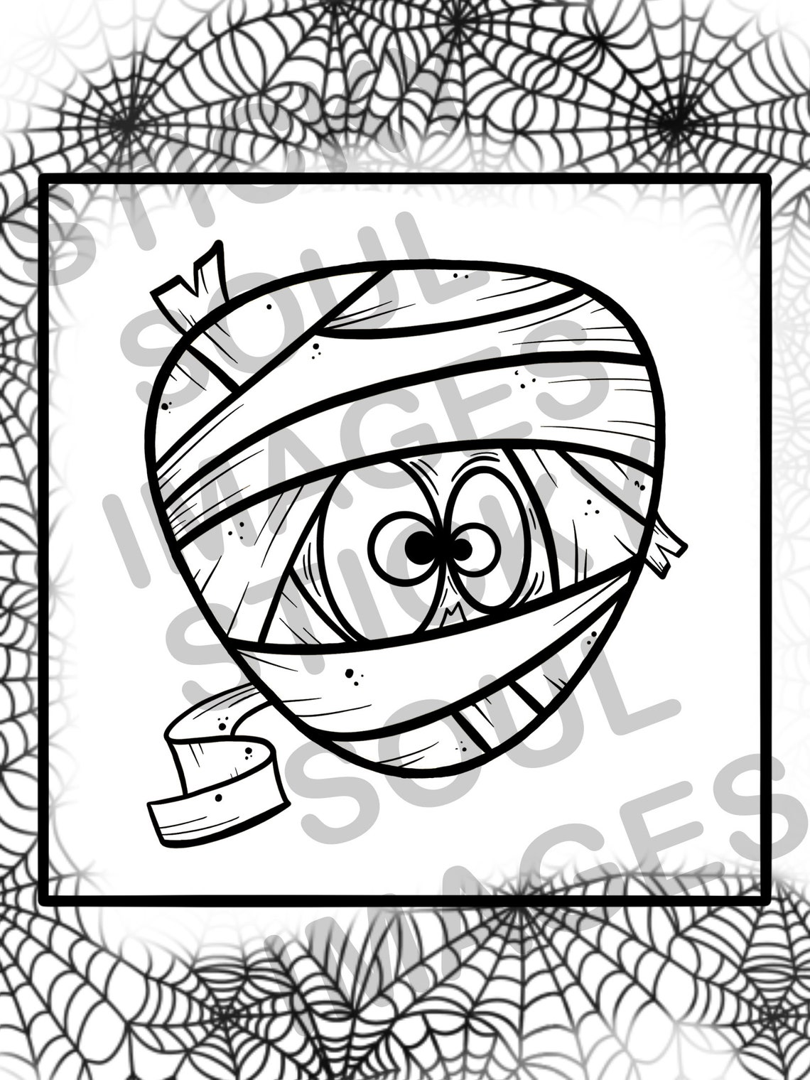 5 Printable Halloween Coloring Pages With Background - Etsy