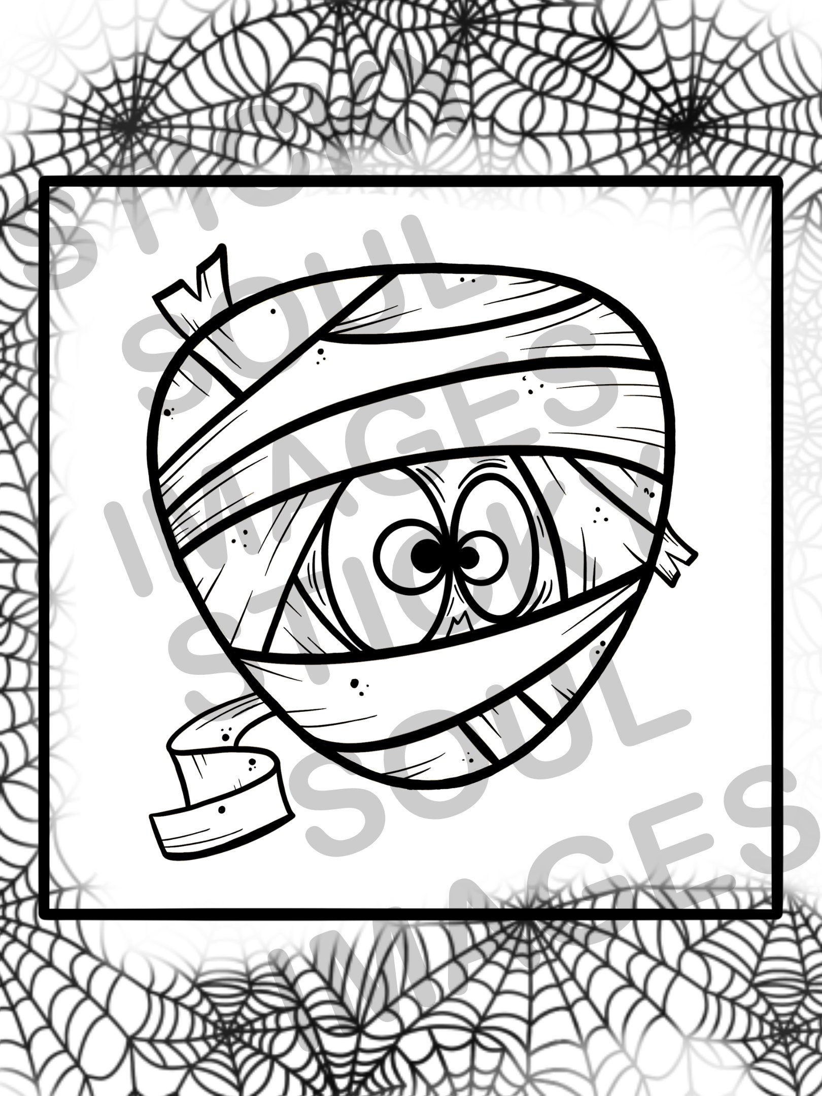 5 Printable Halloween Coloring Pages - With Background - Etsy