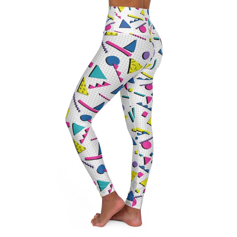 80s and 90s Retro Fashion Design High Waisted Yoga Leggings - Etsy