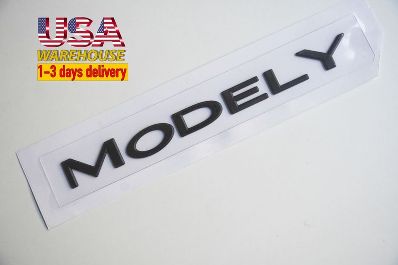 Genuine TESLA Model Y Letters BLACK Emblem Logo Trunk Sticker - Etsy