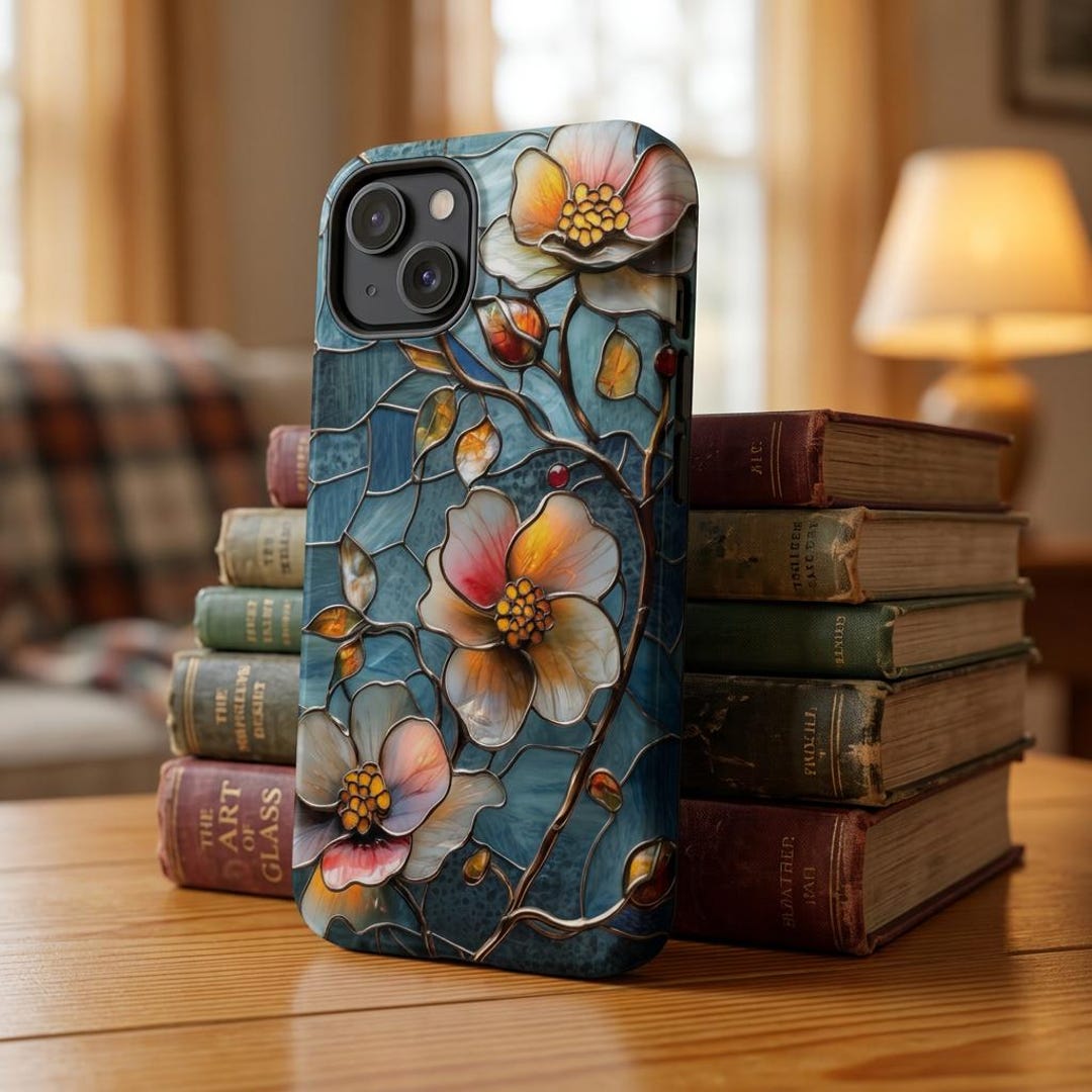 Summer Blossoms Magsafe iPhone Case: Pastel Stained Glass Design - Etsy