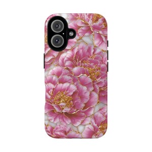 Pink Peonies Floral Tough Phone Case - iPhone Galaxy Pixel - Spring ...