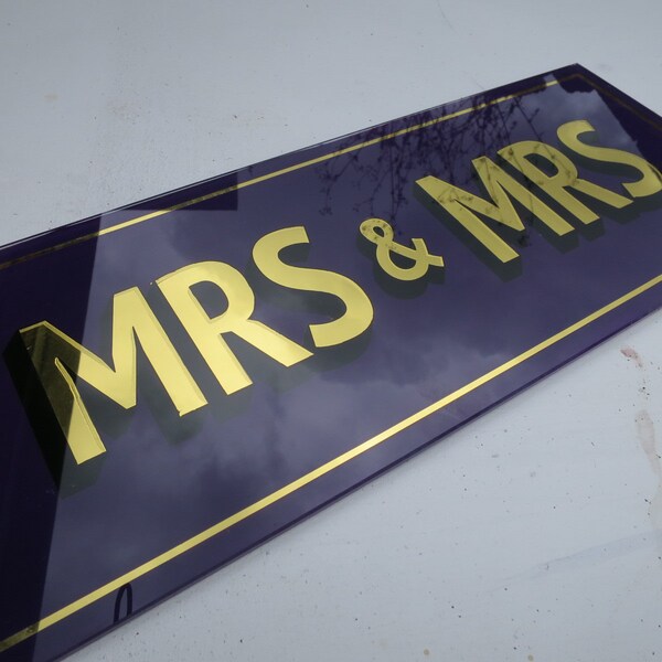 Gold Leaf Glass Sign - Etsy