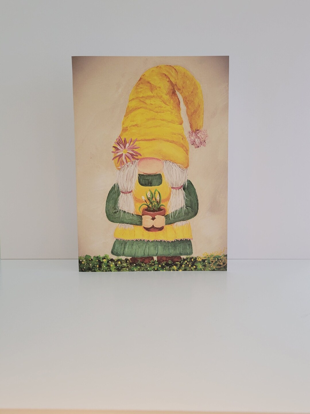 Cute Female Spring Gnome Greeting Card. Blank on Inside so You Can Use ...