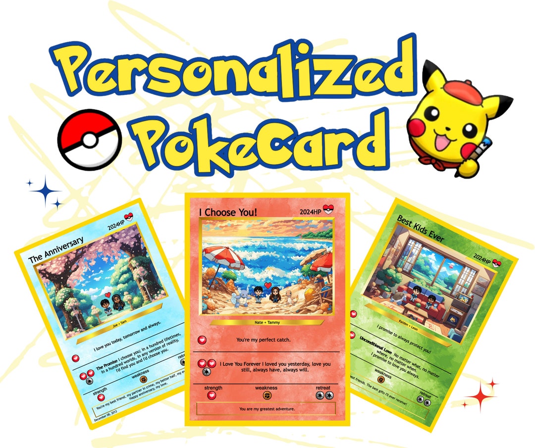 Ultra Personalized Pokemon Card, Custom Poke Card, Mothers Day ...