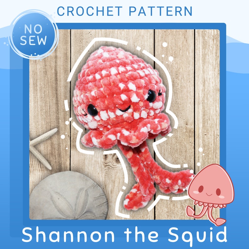 Squid Crochet Pattern - PDF, *no Sew and Beginner Friendly Amigurumi ...