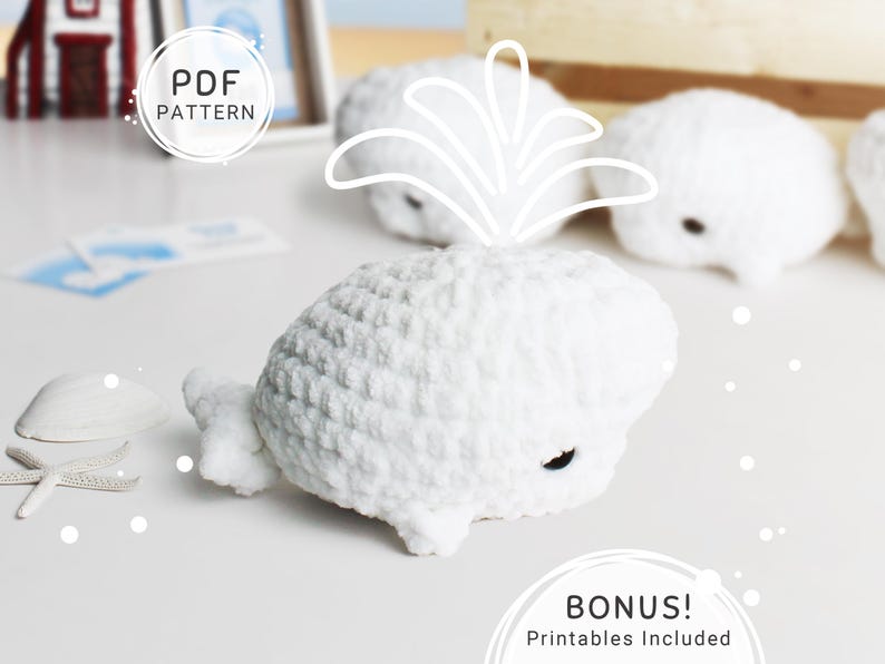Brooklyn the Beluga Whale Crochet Pattern: No-sew Amigurumi PDF ...