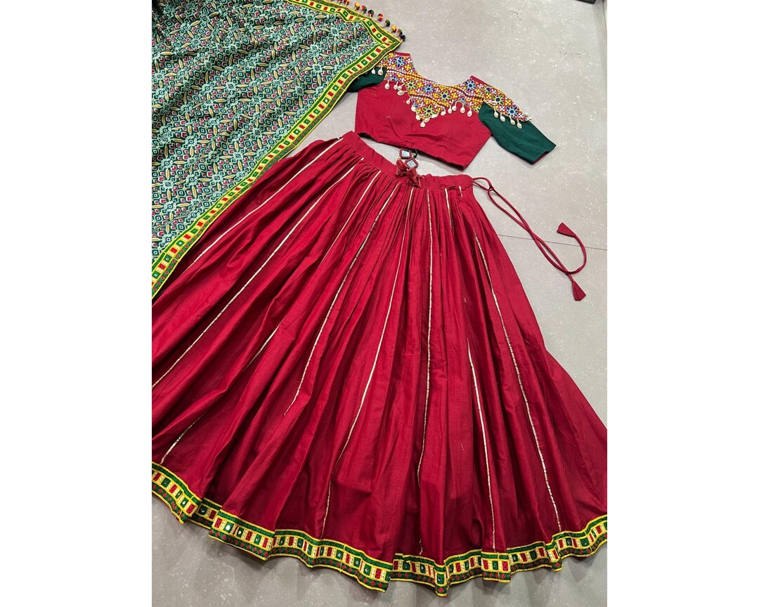 Red Chaniya Choli for Navratri Purecotton Lehenga Traditional Outfit ...