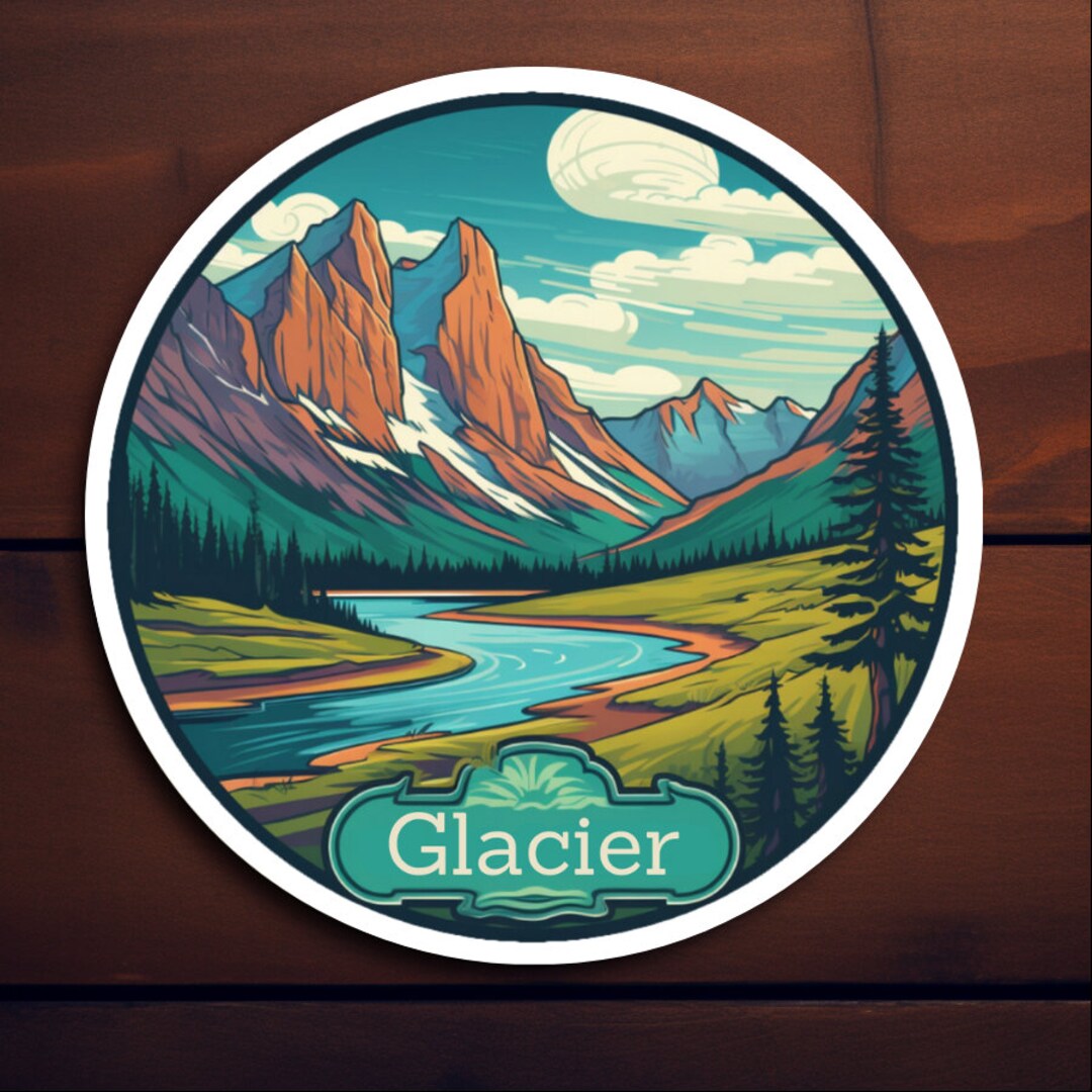 Glacier National Park Sticker - Vinyl Sticker #2 - Etsy