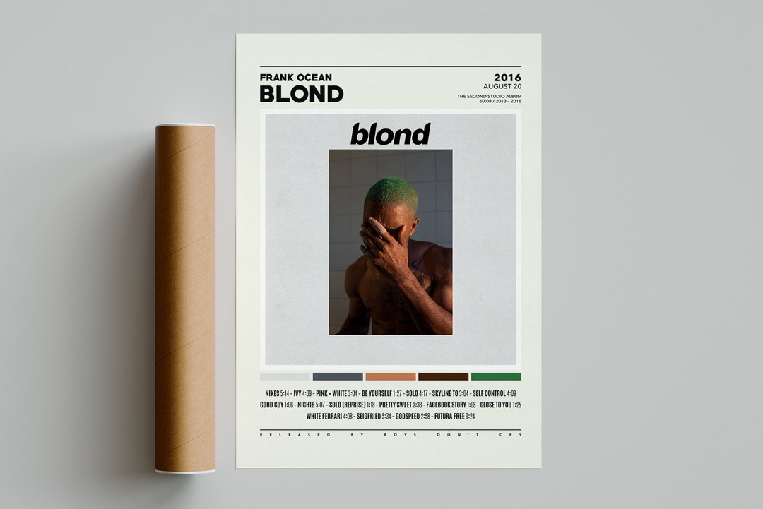 Frank Ocean Posters Blonde Poster Blonde Tracklist Album Etsy