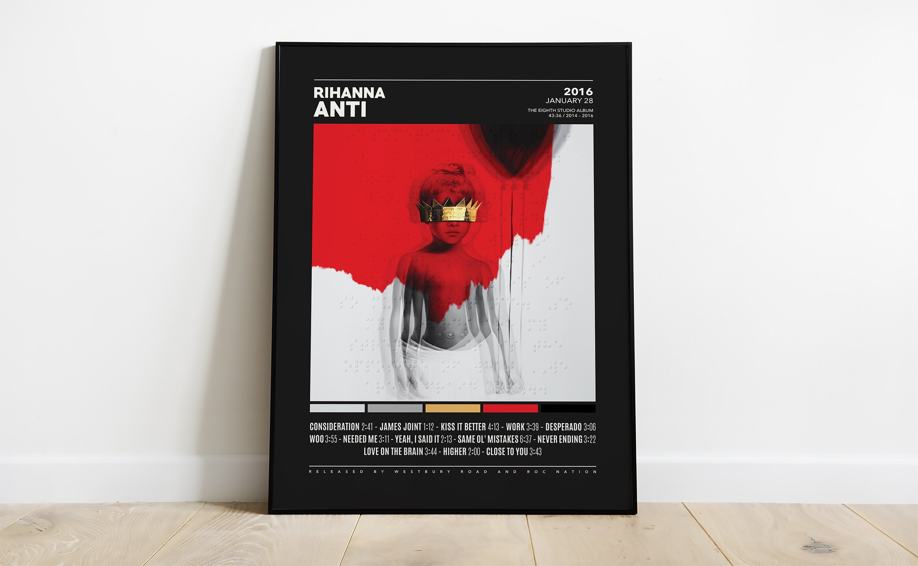 Rihanna Posters / Anti Poster / Anti by Rihanna Tracklist / - Etsy