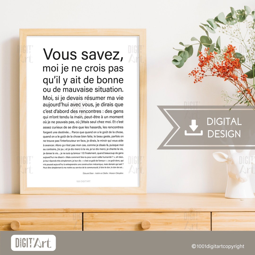 Affiche "Vous savez" Réplique de film Astérix et Obélix : mission ...