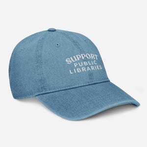 Support Public Libraries Hat, Denim Reading Hat, Support Your Local ...