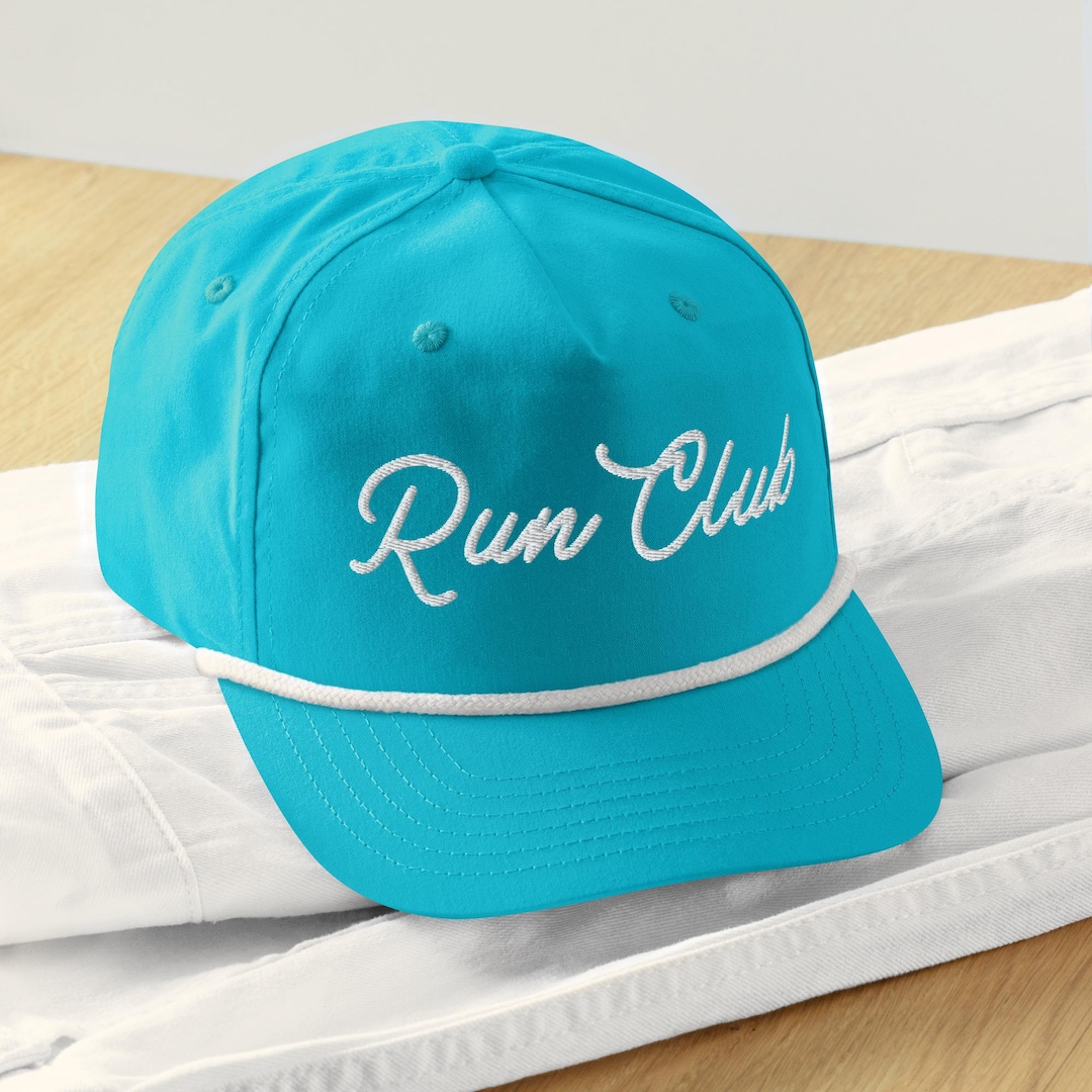 Run Club Hat, Run Club, Run Club Rope Hat, Embroidered Rope Cap ...