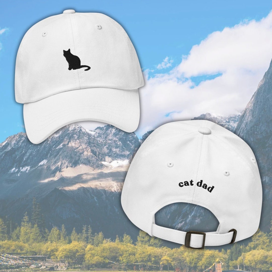 Cat Dad Hat, Gift for Cat Dad, Black Cat, Animal Hat, Cat Lover, Kitty ...