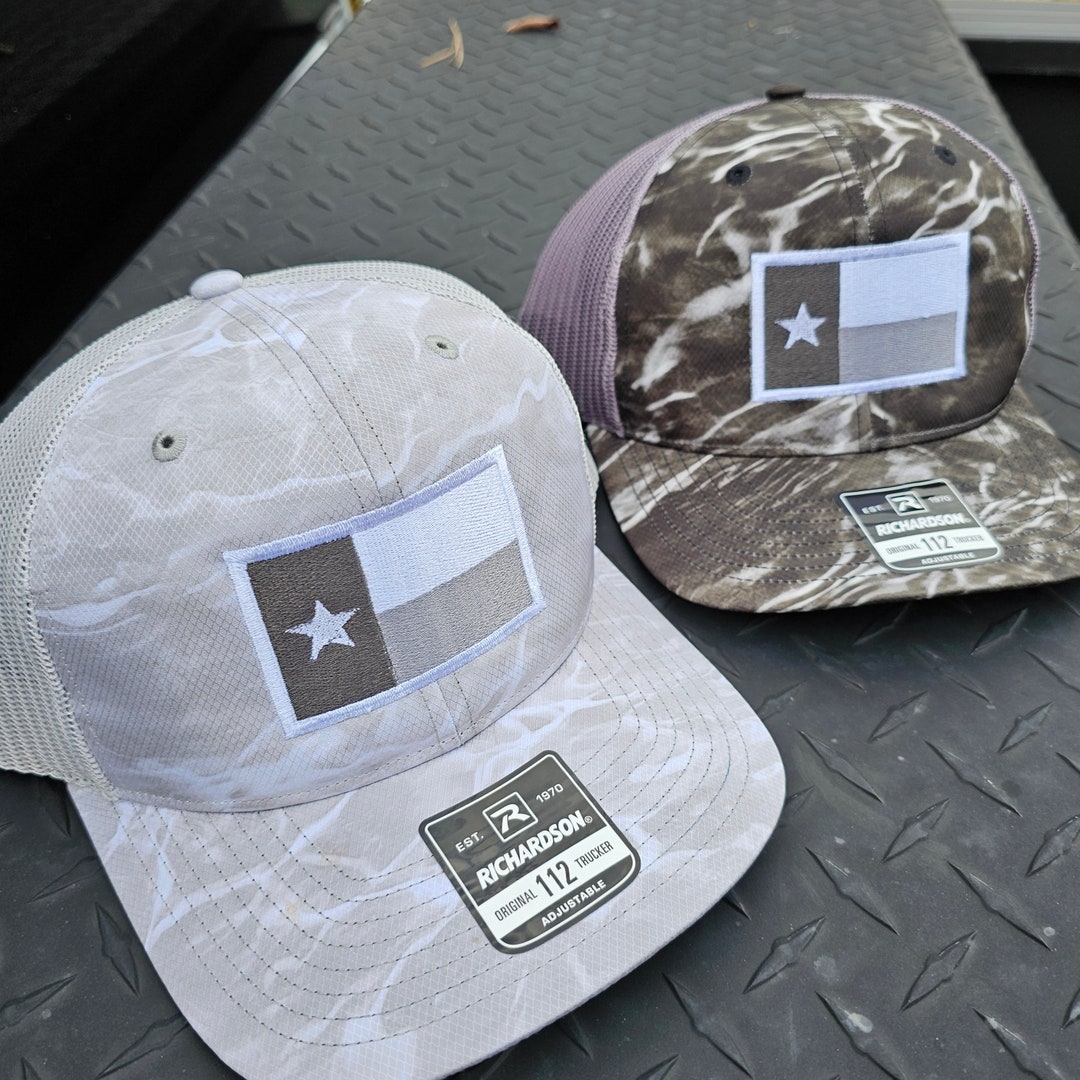 Camo Texas Flag Hat. Richardson 112 P Trucker Mossy Oak Elements Camo ...