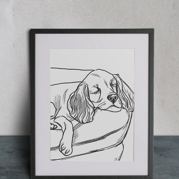 Spaniel Line Drawing - Etsy