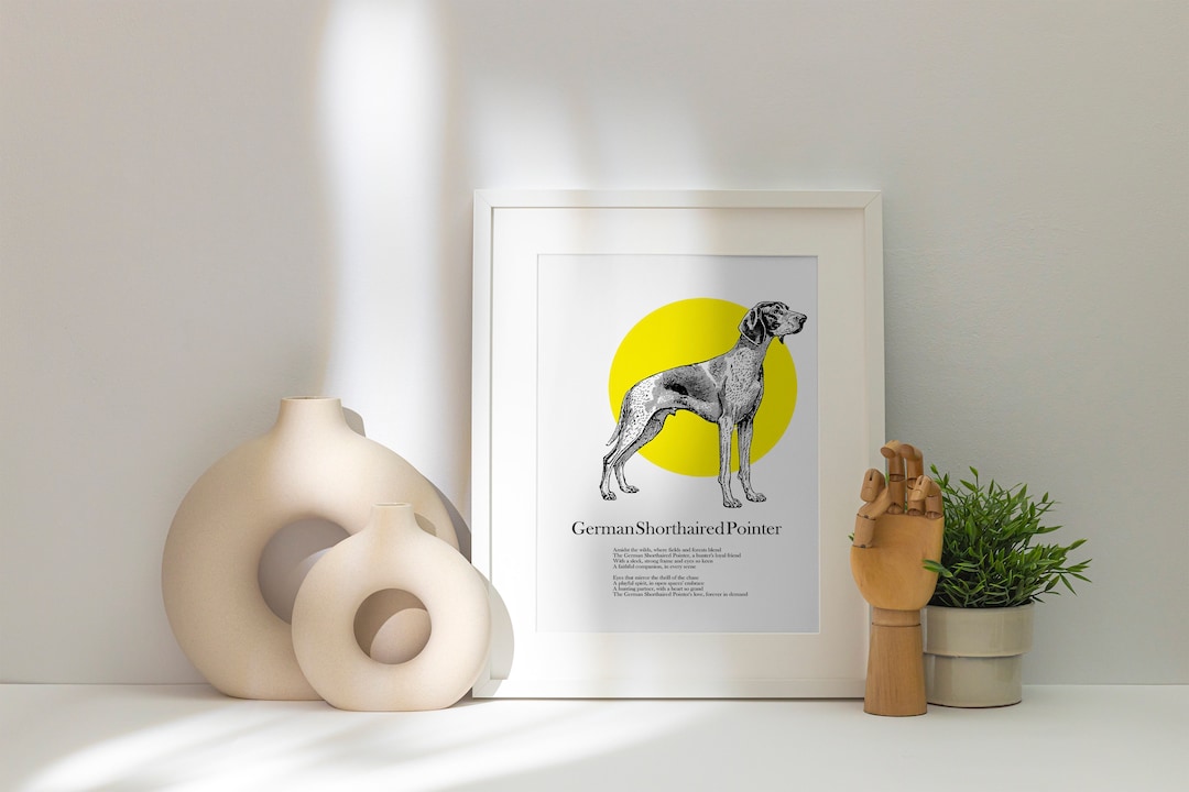 Original German Pointer Print, German Shorthaired Pointer Illustration ...