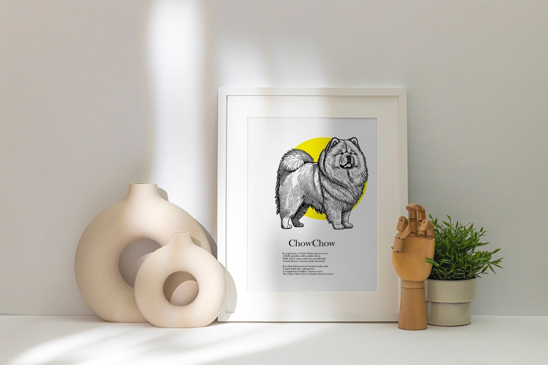 Original Chow Chow Drawing, Chow Chow Poetry Print, Chow Chow Sketch ...