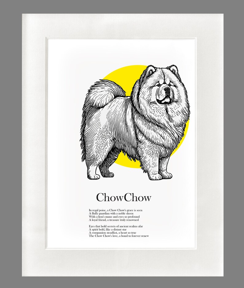 Original Chow Chow Drawing, Chow Chow Poetry Print, Chow Chow Sketch ...