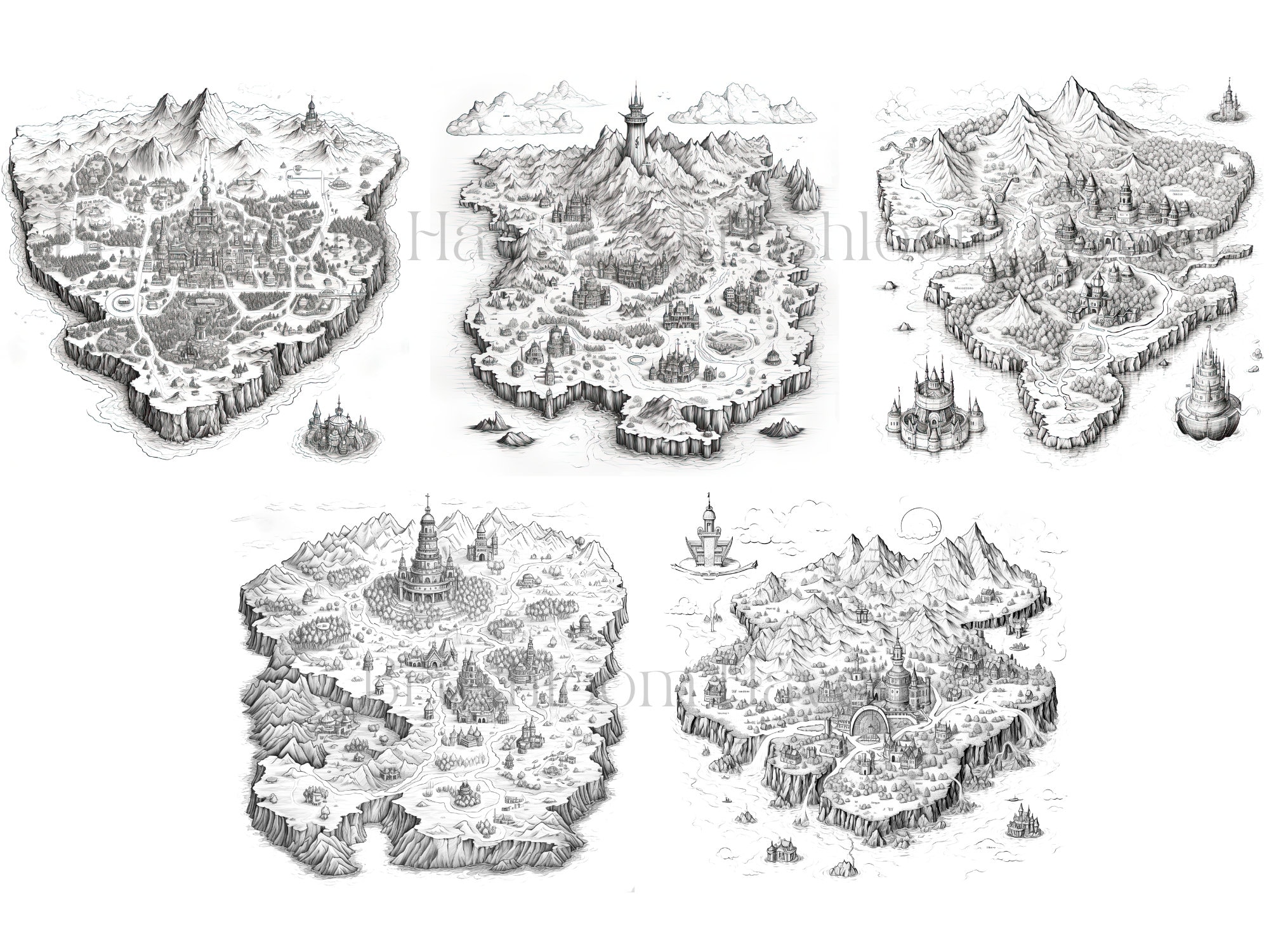 Fantasy Maps 2 - Digital Brushes Set for Procreate and Photoshop - Etsy