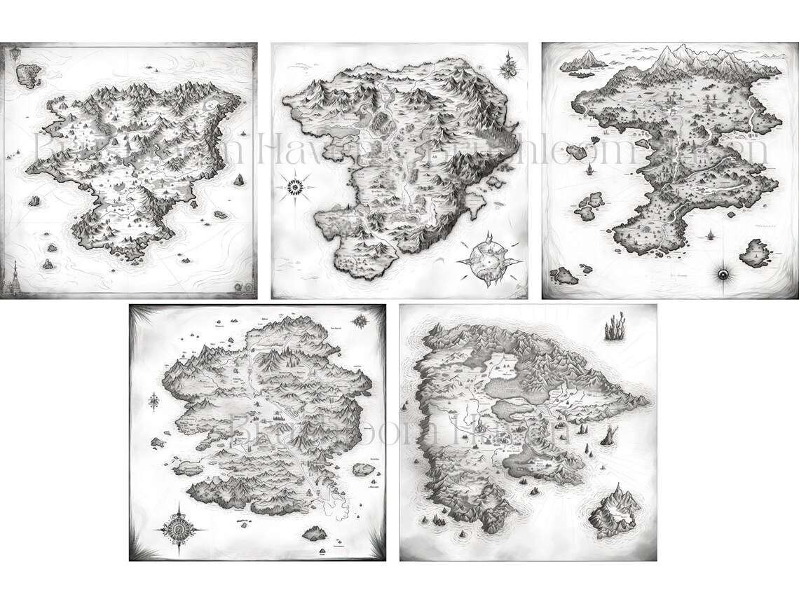 Fantasy Maps 1 - Digital Brushes Set for Procreate and Photoshop - Etsy