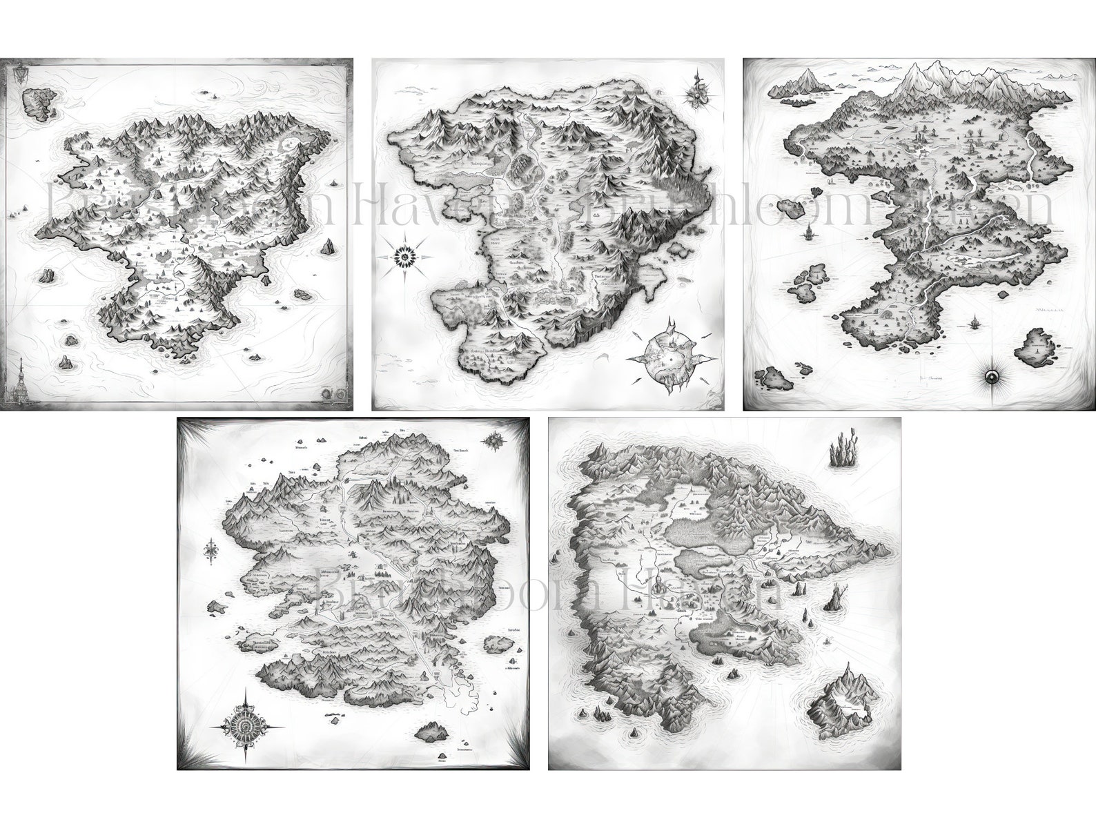 Fantasy Maps 1 - Digital Brushes Set for Procreate and Photoshop - Etsy