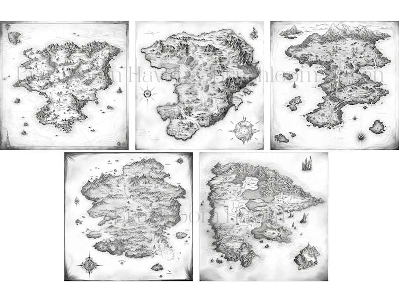 Fantasy Maps 1 - Digital Brushes Set for Procreate and Photoshop - Etsy