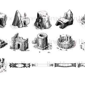 Map Assets 1 - Digital Brushes Set for Procreate and Photoshop - Etsy