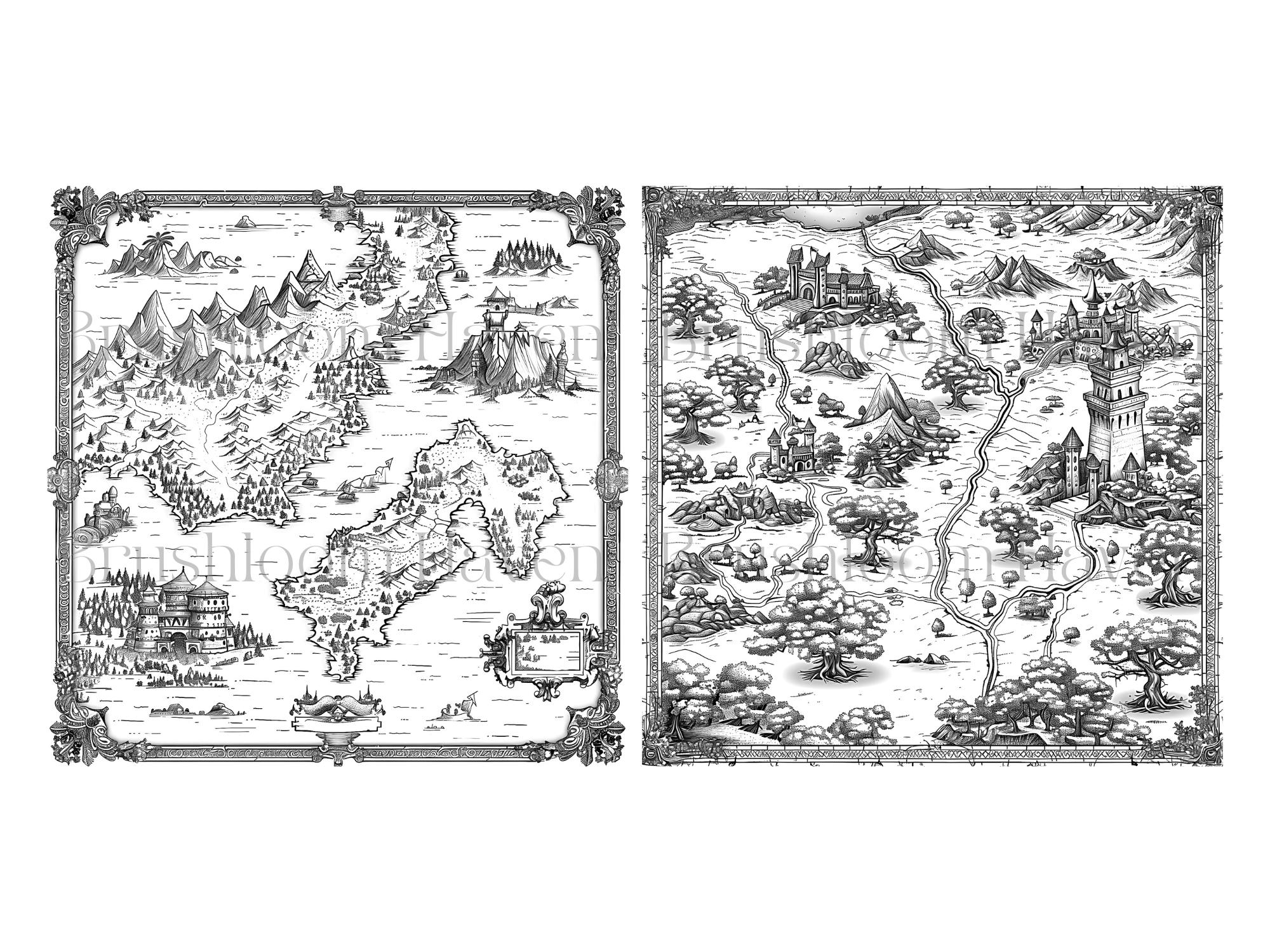Fantasy Maps 3 - Digital Brushes Set for Procreate and Photoshop - Etsy
