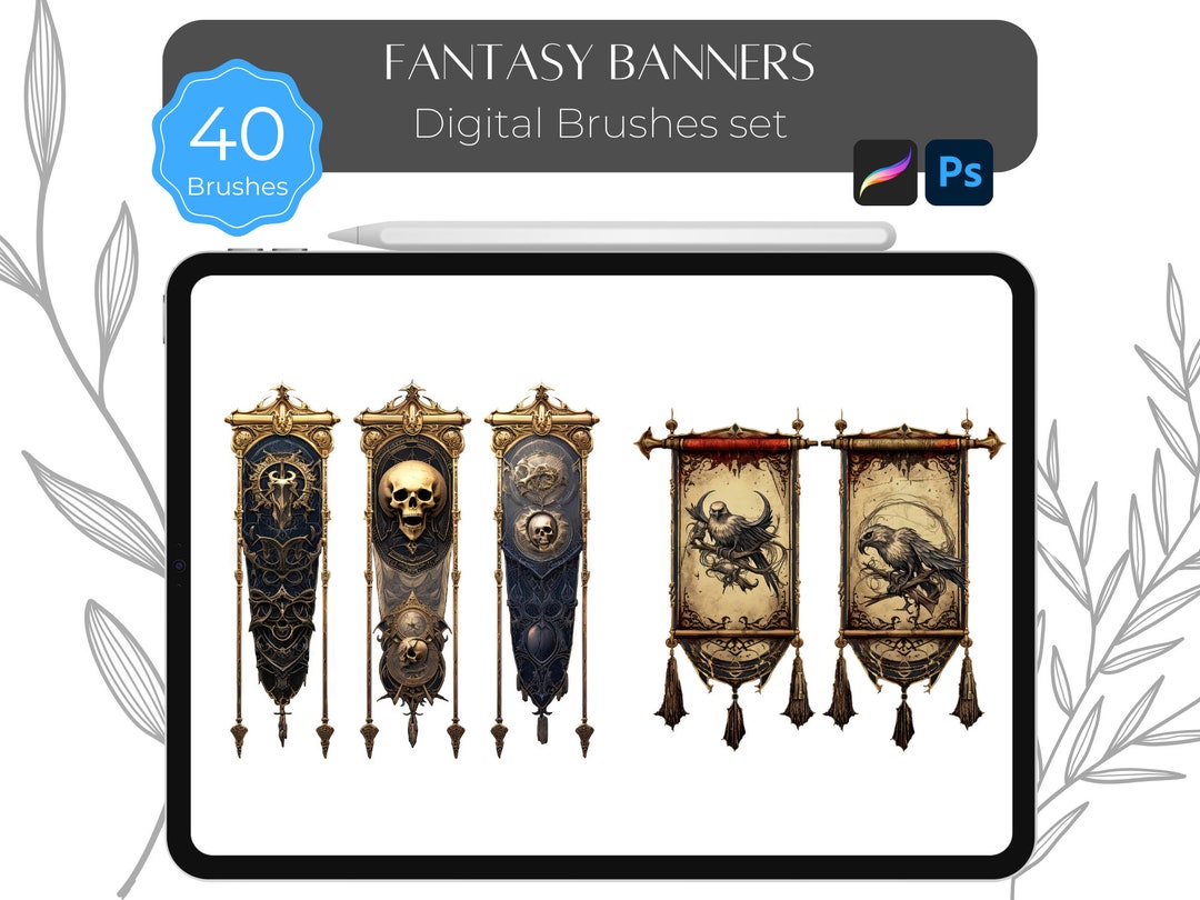 Fantasy Banners - Digital Brushes Set for Procreate and Photoshop - Etsy