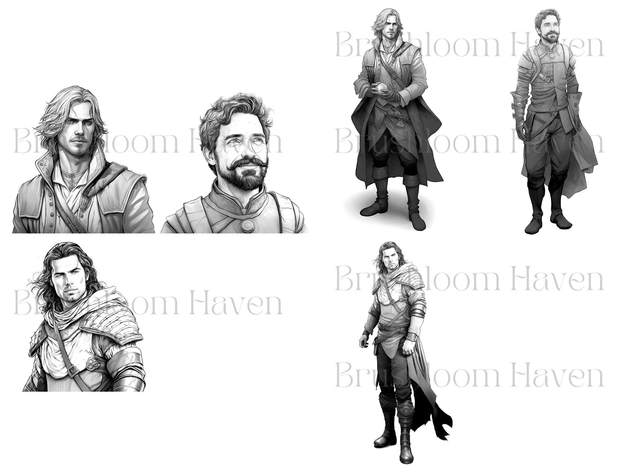 Humans Character Templates 1 Digital Brushes Set for Procreate and ...