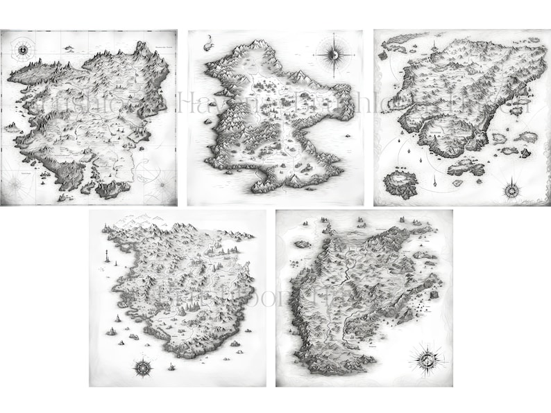 Fantasy Maps 1 - Digital Brushes Set for Procreate and Photoshop - Etsy