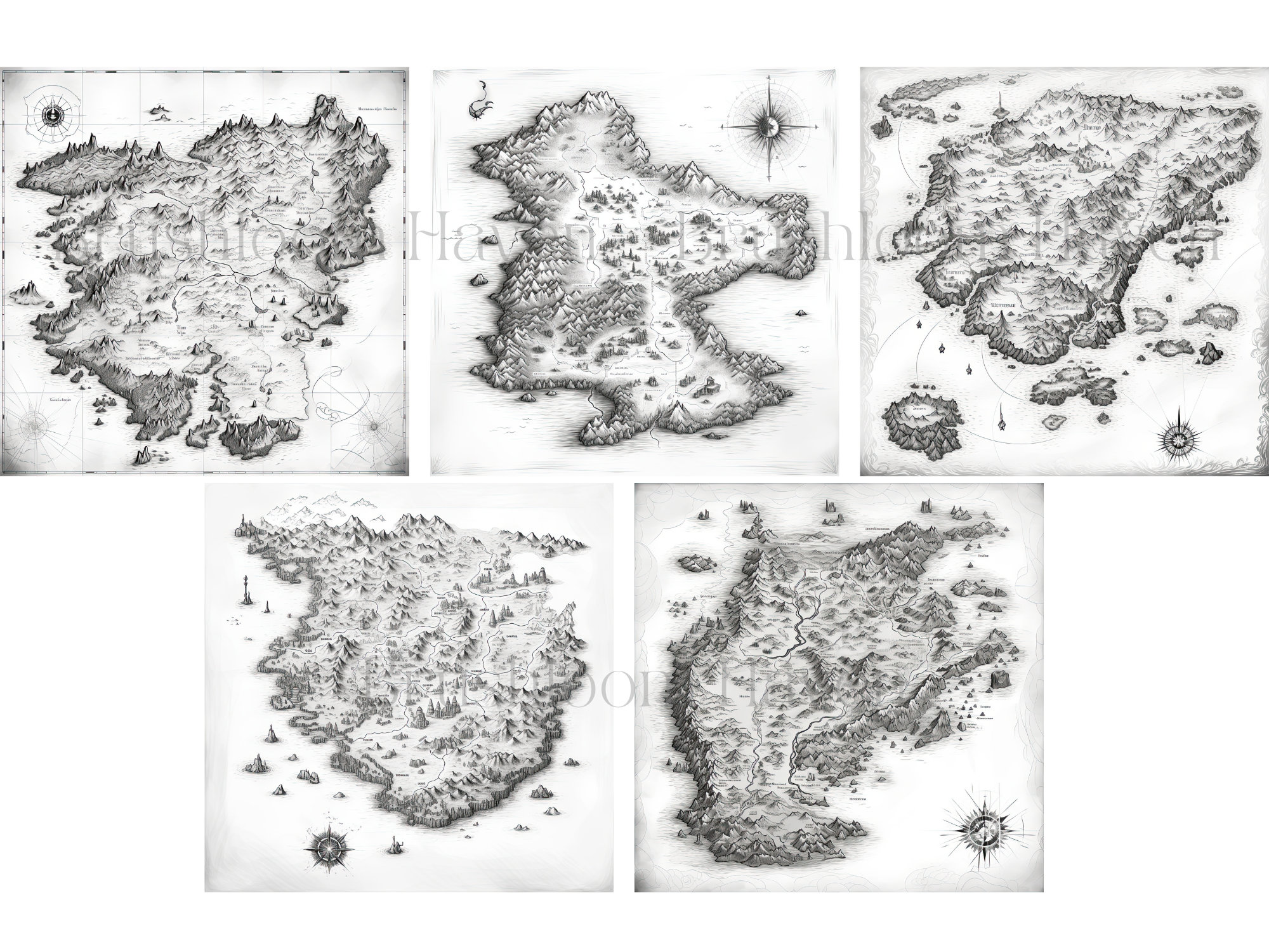 Fantasy Maps 1 - Digital Brushes Set for Procreate and Photoshop - Etsy
