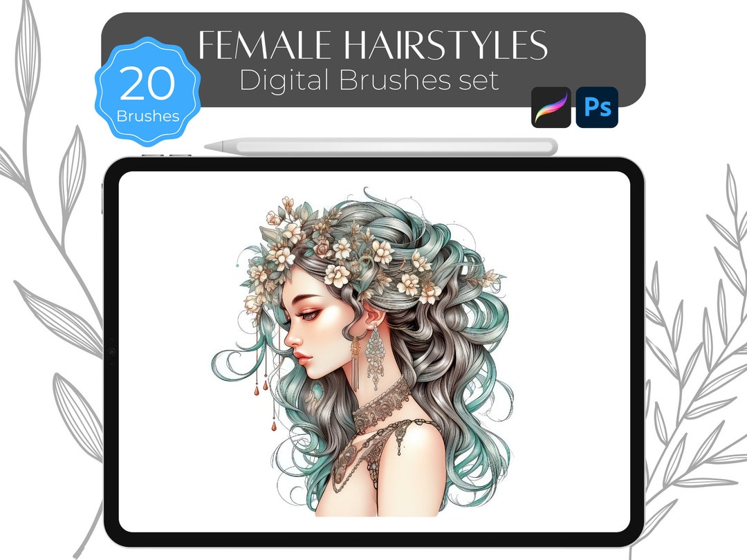 Female Hairstyles - Digital Brushes Set for Procreate and Photoshop - Etsy
