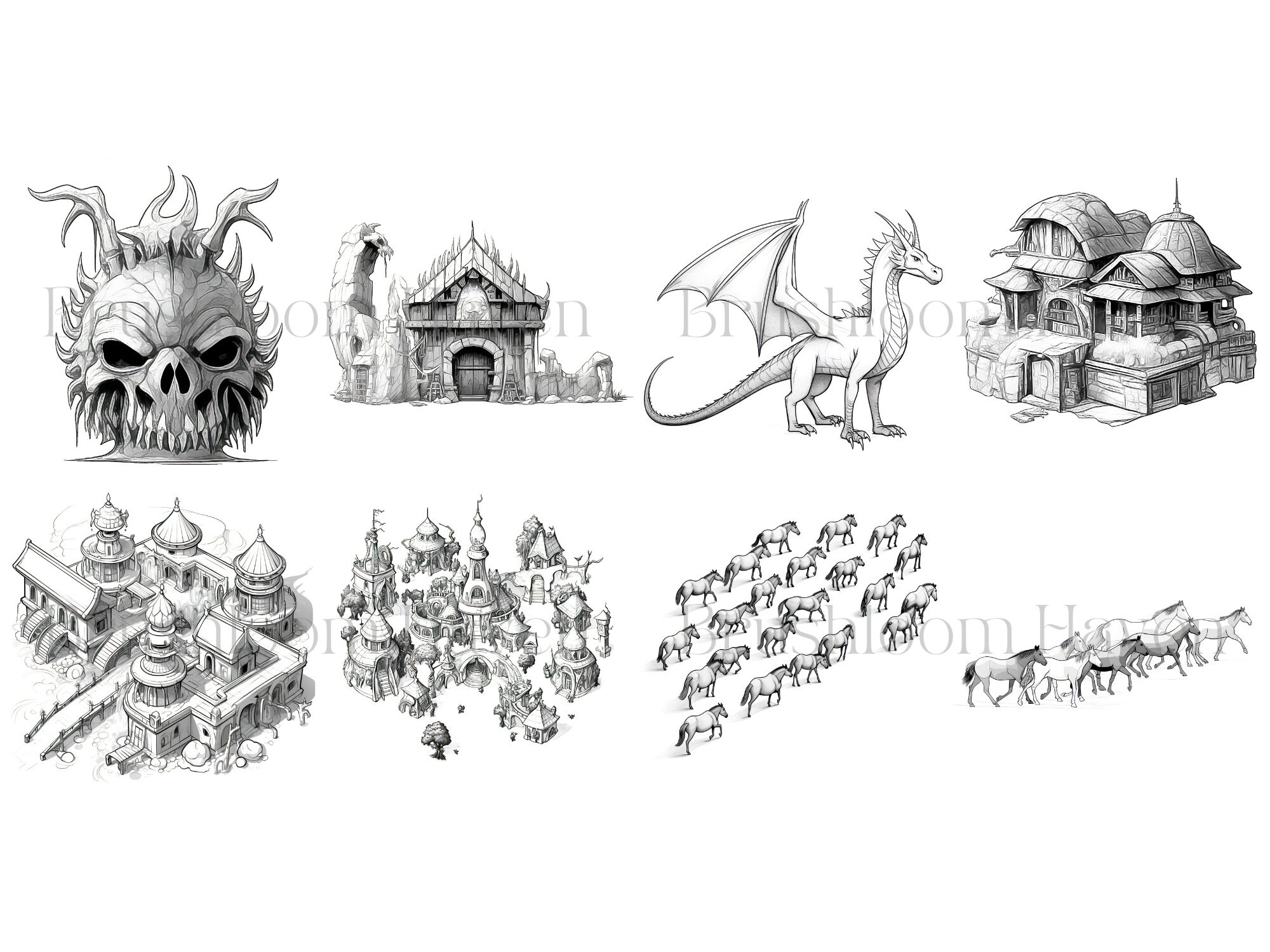 Map Assets 2 - Digital Brushes Set for Procreate and Photoshop - Etsy