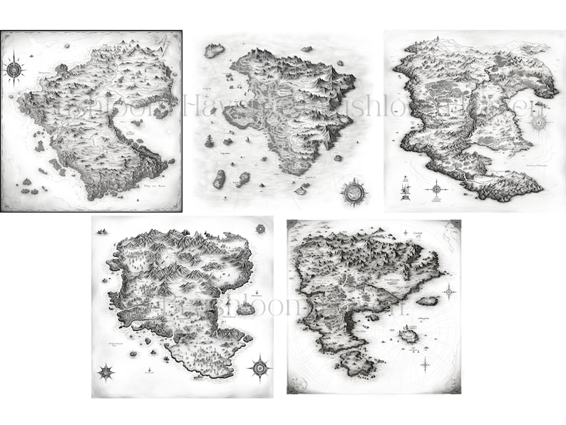 Fantasy Maps 1 - Digital Brushes Set for Procreate and Photoshop - Etsy