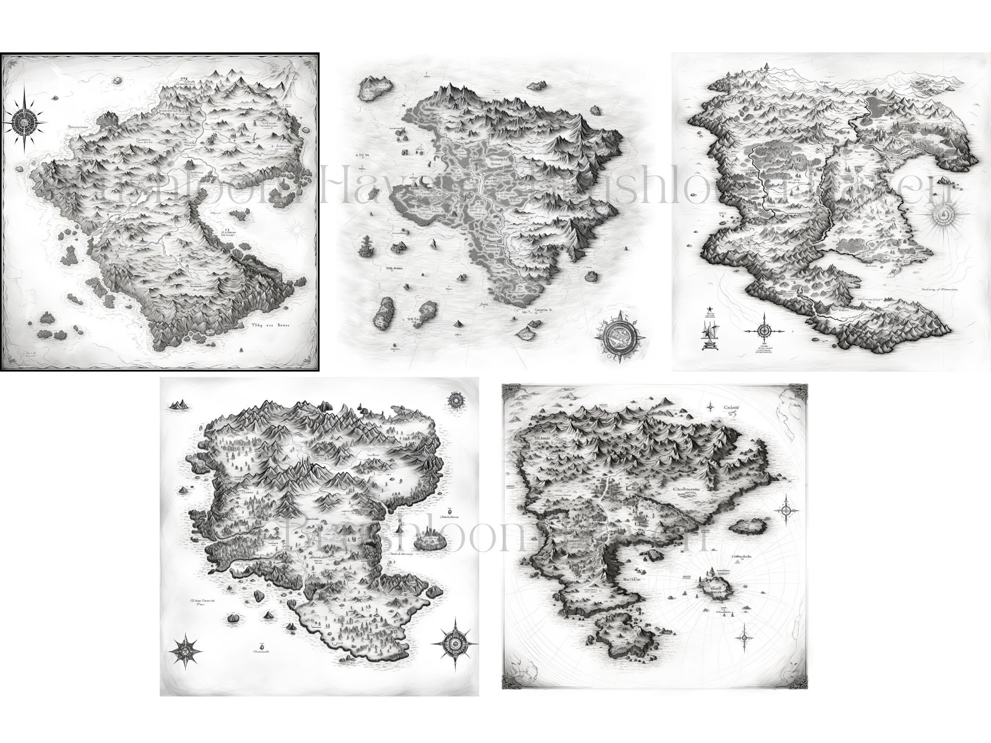 Fantasy Maps 1 - Digital Brushes Set for Procreate and Photoshop - Etsy