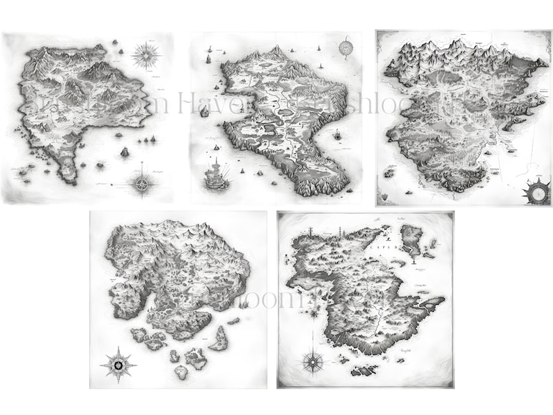 Fantasy Maps 1 - Digital Brushes Set for Procreate and Photoshop - Etsy