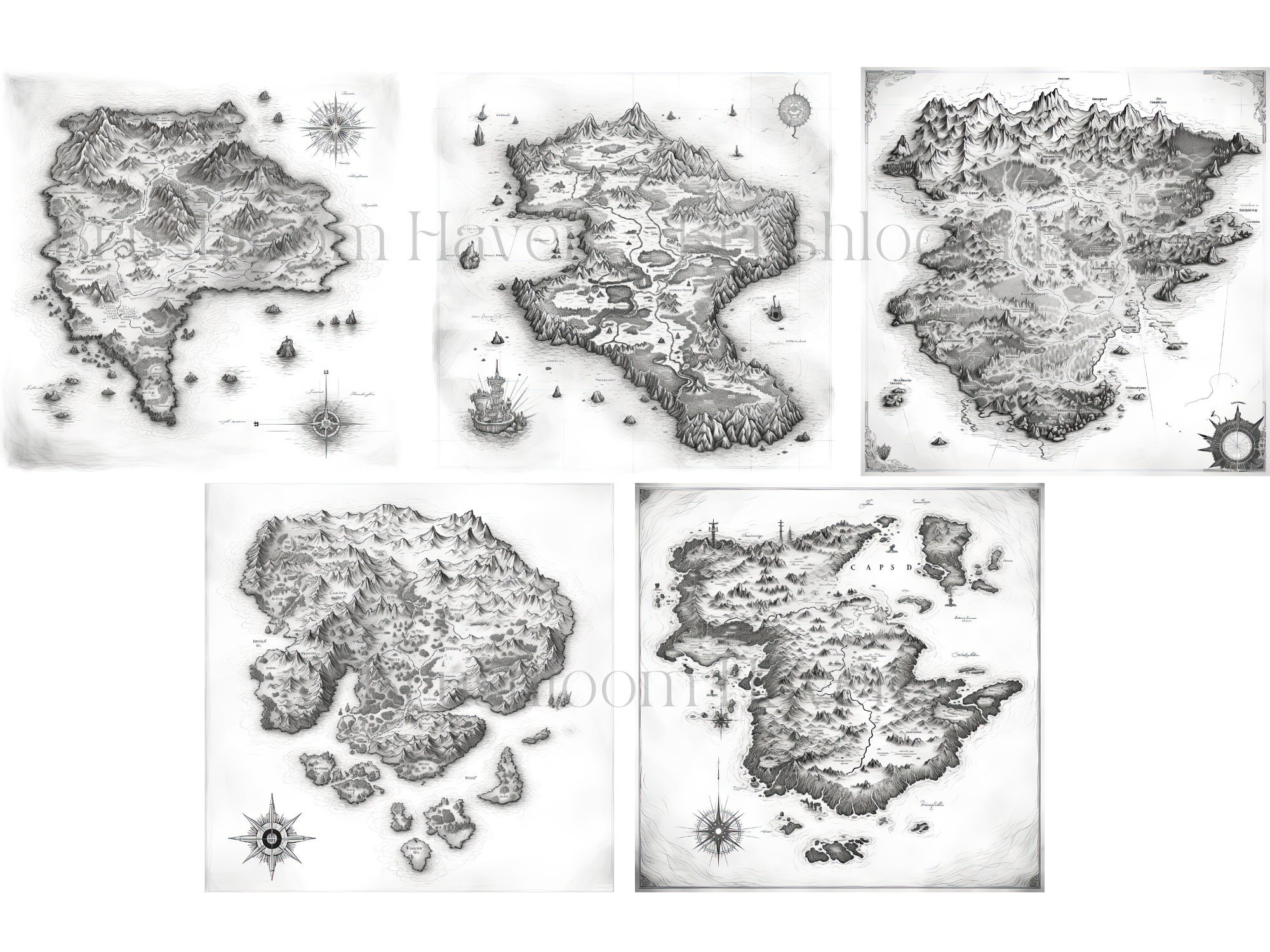 Fantasy Maps 1 - Digital Brushes Set for Procreate and Photoshop - Etsy
