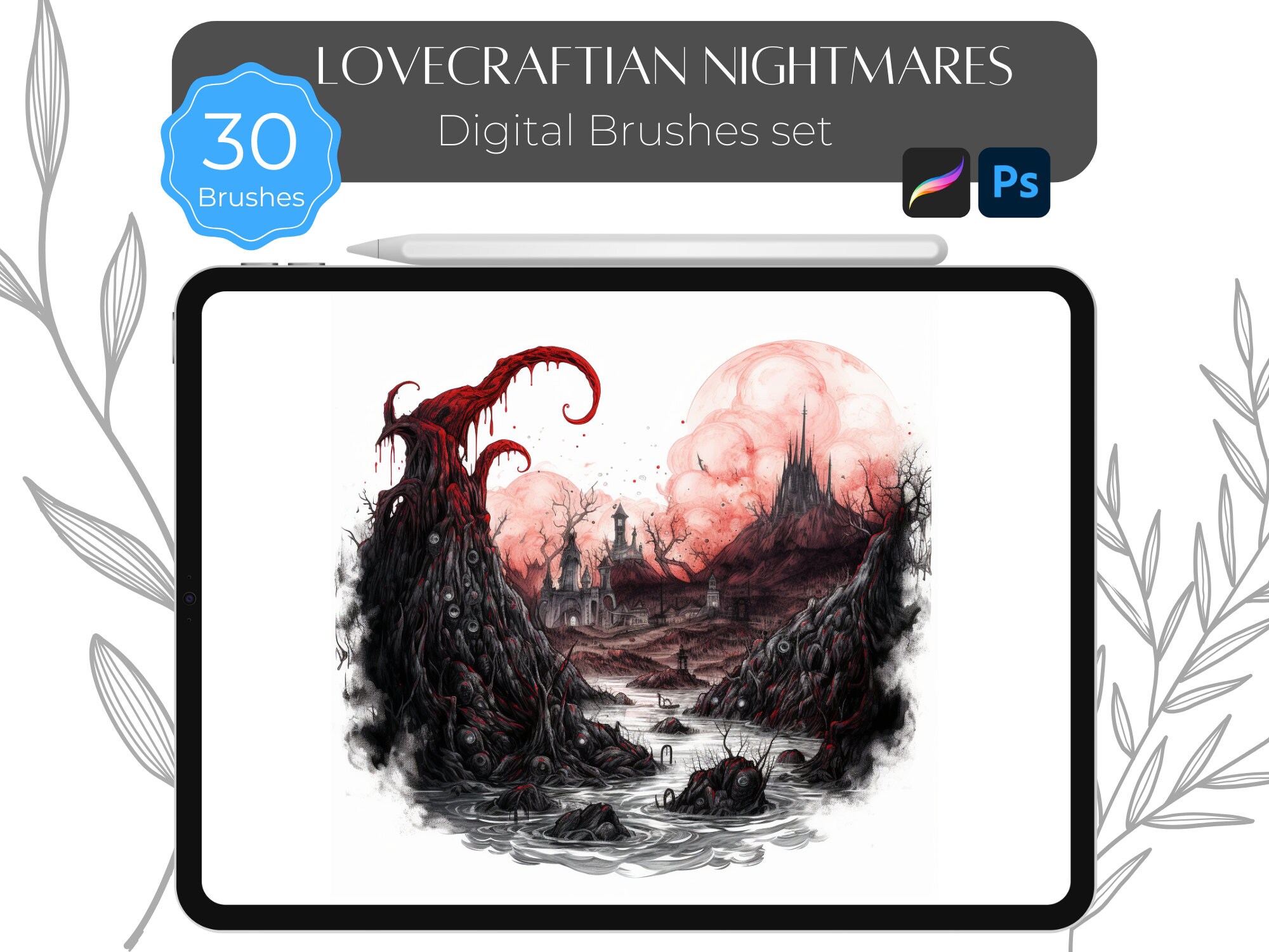 Lovecraftian Nightmares - Digital Brushes Set for Procreate and ...