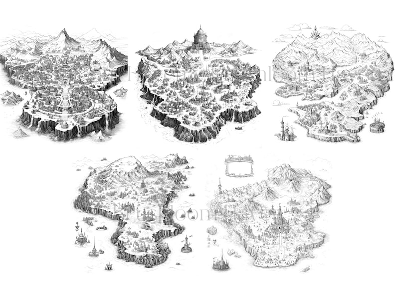 Fantasy Maps 2 - Digital Brushes Set for Procreate and Photoshop - Etsy
