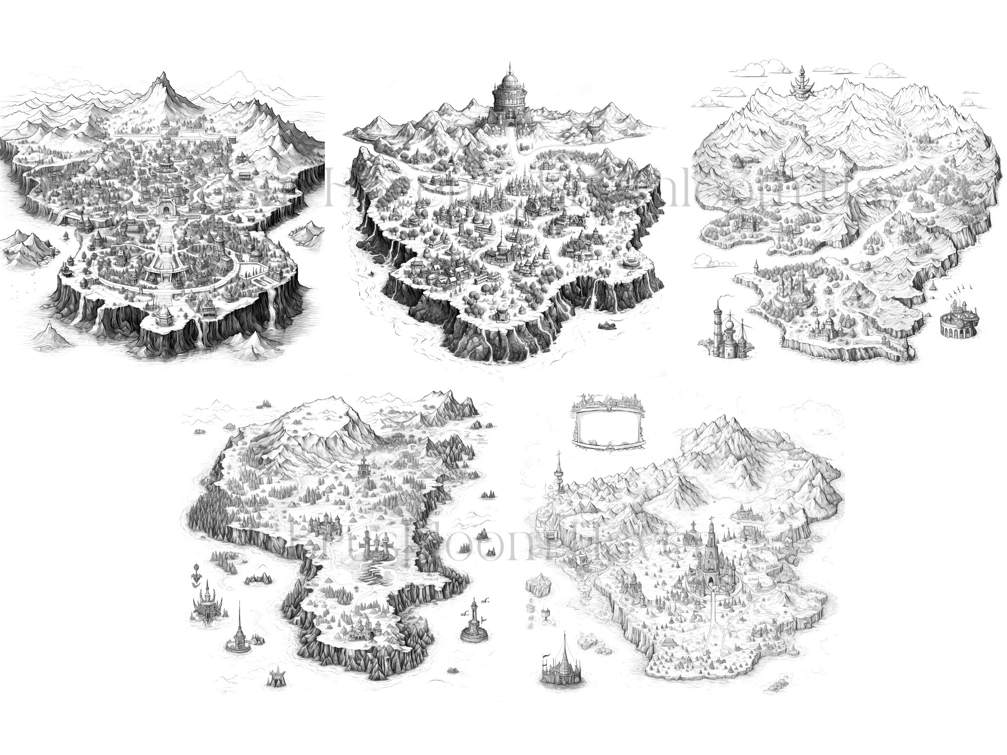 Fantasy Maps 2 - Digital Brushes Set for Procreate and Photoshop - Etsy
