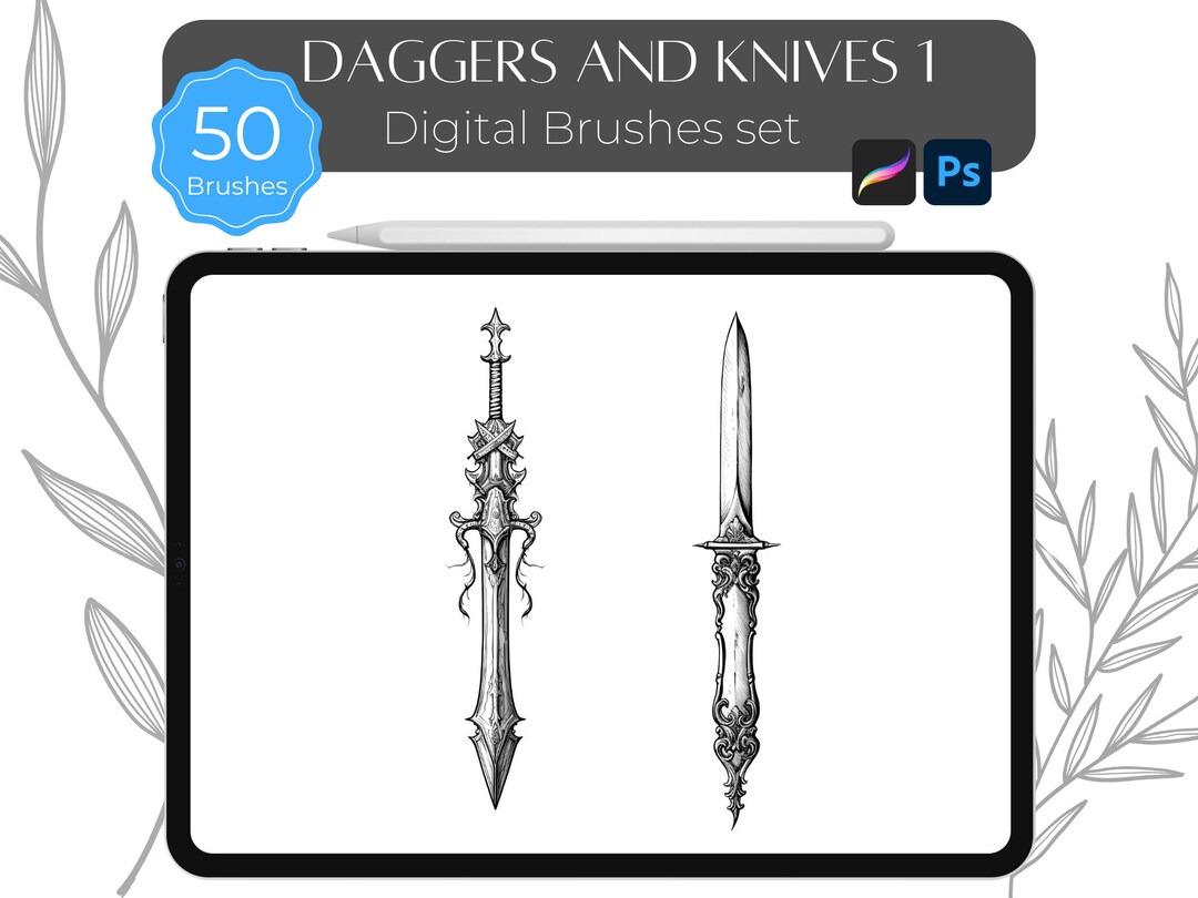 Daggers and Knives 1 - Digital Brushes Set for Procreate and Photoshop ...