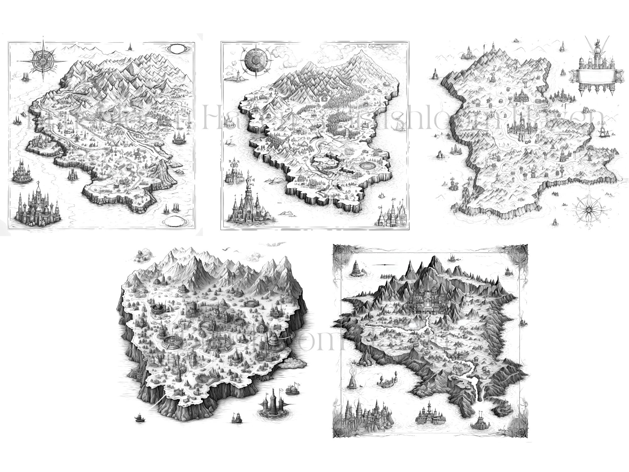 Fantasy Maps 2 - Digital Brushes Set for Procreate and Photoshop - Etsy