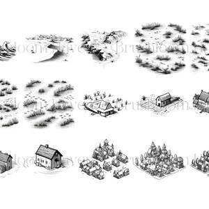 Map Assets 1 - Digital Brushes Set for Procreate and Photoshop - Etsy
