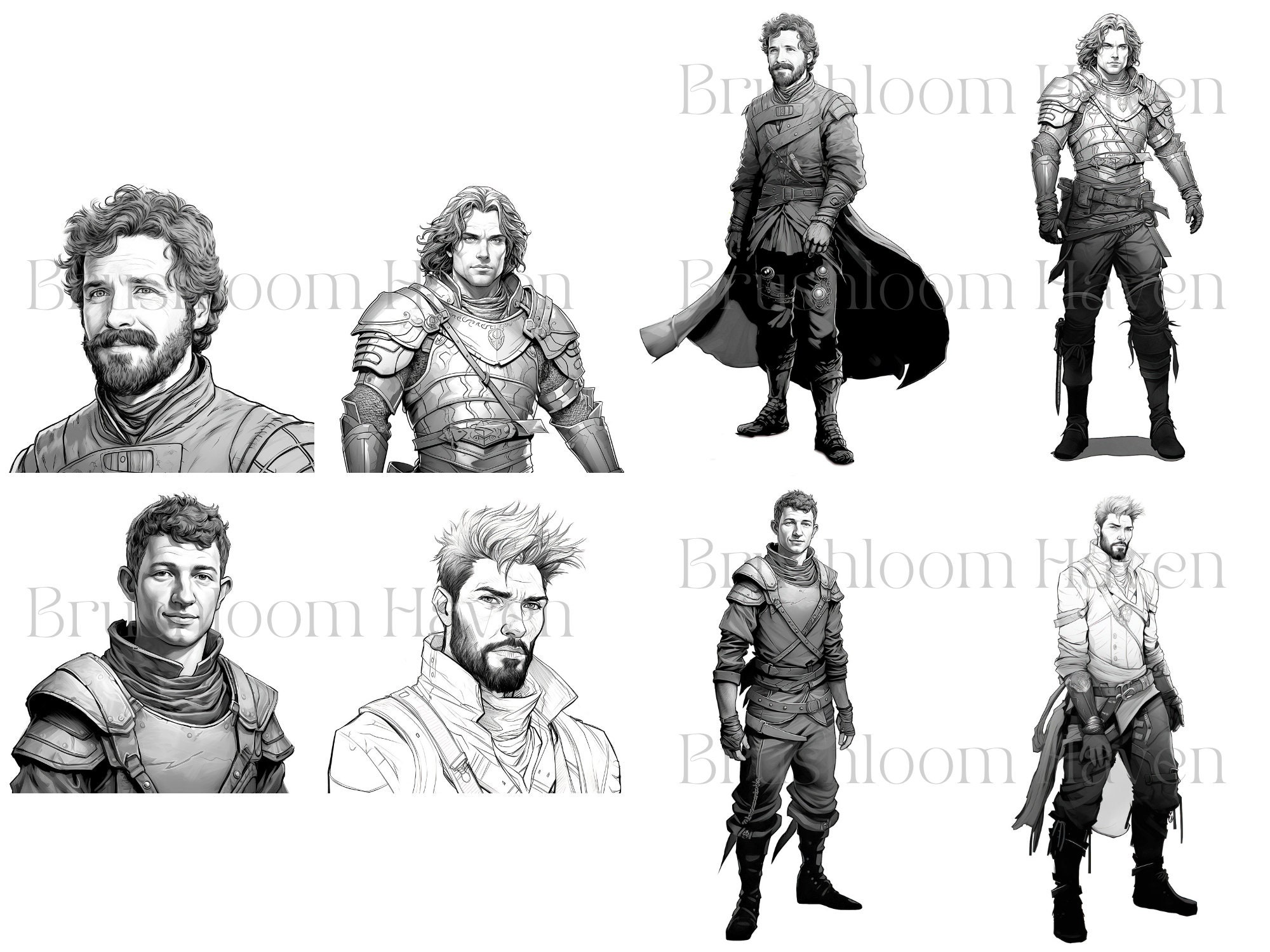 Humans Character Templates 1 Digital Brushes Set for Procreate and ...