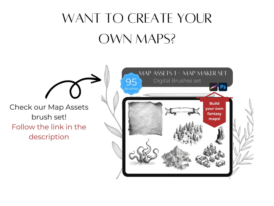 Fantasy Maps 1 - Digital Brushes Set for Procreate and Photoshop - Etsy