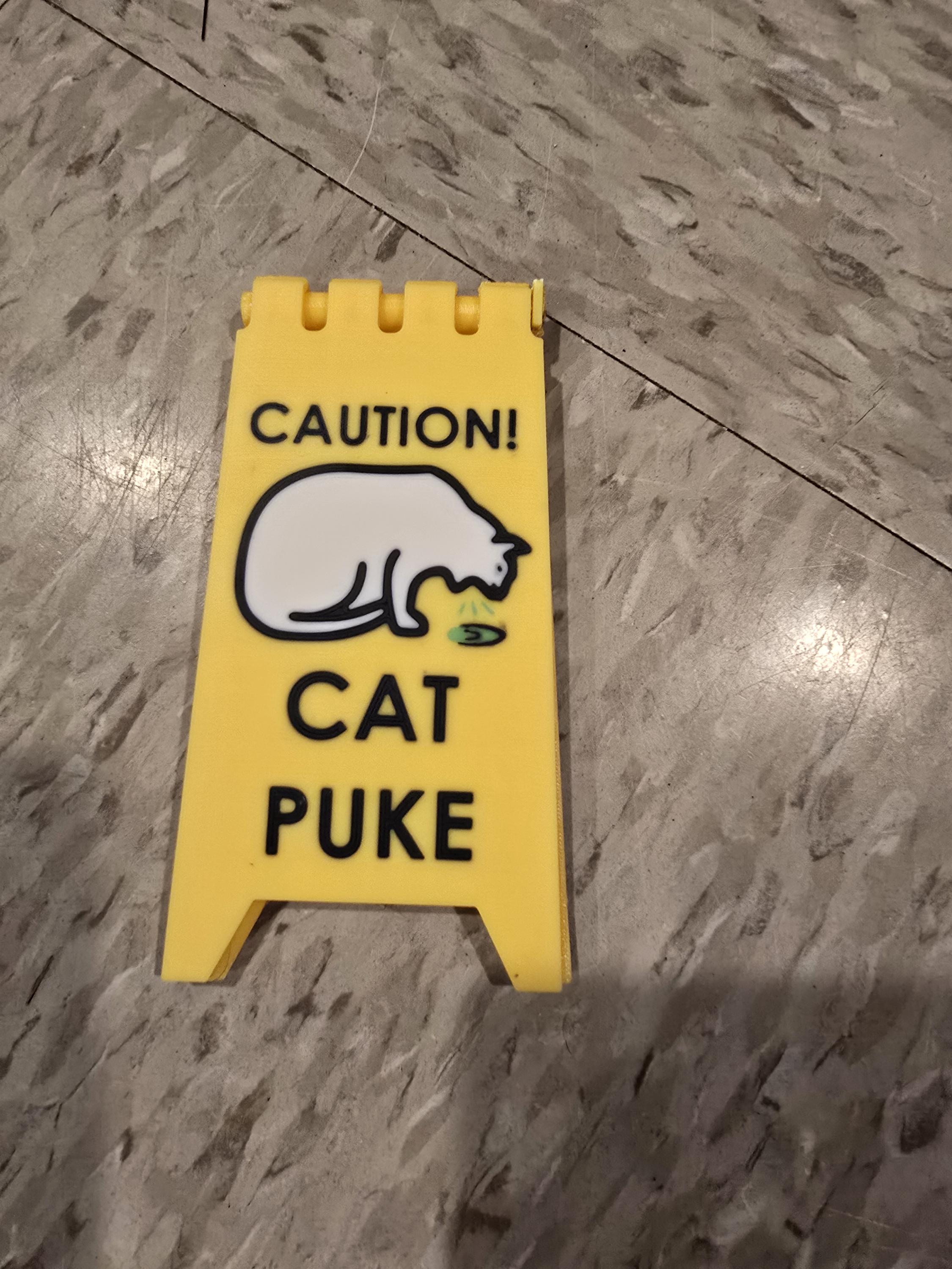Caution! Cat Vomit Wet Floor Sign. Funny White Elephant Gift - Etsy