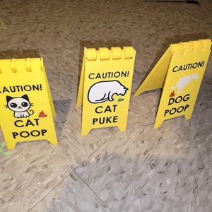 Caution! Cat Vomit Wet Floor Sign. Funny White Elephant Gift - Etsy